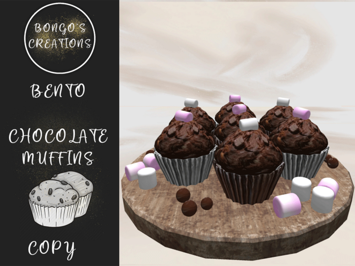 Second Life Marketplace - BMC5182 - CHOCOLATE MARSHMALLOW MUFFINS ...