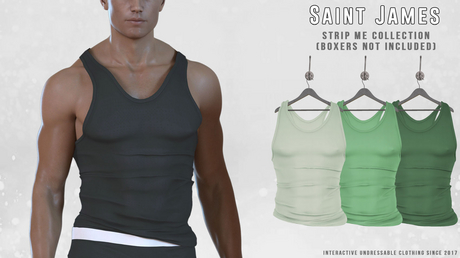 Second Life Marketplace - Saint James – Liam Tank - Green 3 Pack ...