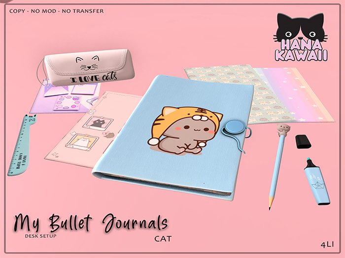 Second Life Marketplace - :Hana Kawaii: My Bullet Journals Cat