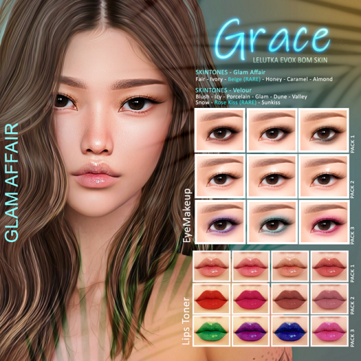 Second Life Marketplace - 9 [Glam Affair] Grace Skin [ LelEVOX ] Beige RARE
