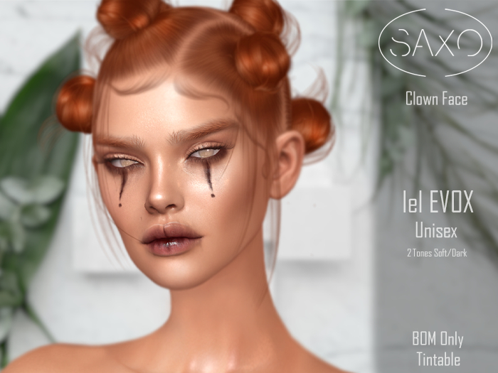 Second Life Marketplace - SAXO - Clown Face lel EVOX Unisex (Tintable+BOM)