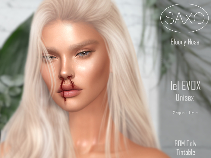Second Life Marketplace - SAXO - Bloody Nose lel EVOX Unisex (Tintable+BOM)