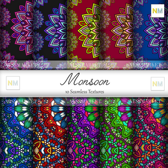 Second Life Marketplace - Monsoon 10 Seamless Mandala Patterns Textures NM