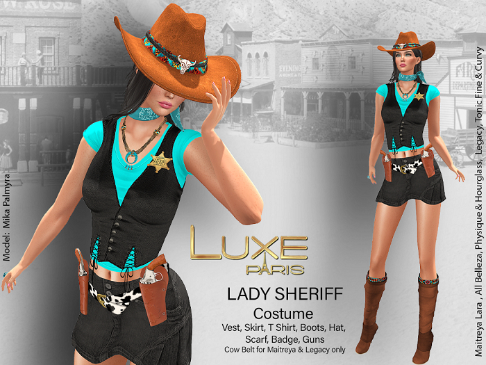 Second Life Marketplace - LUXE Paris LADY SHERIFF Outfit