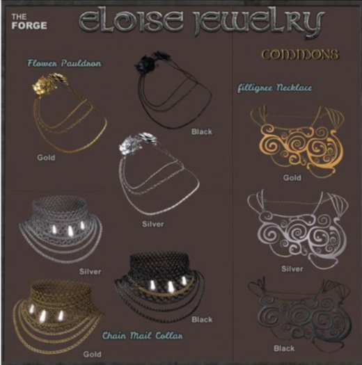 Second Life Marketplace - [The Forge] Flower Pauldron (Black)