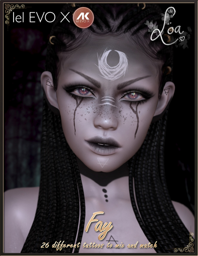 Second Life Marketplace - ::Loa:: Fay Face Paint ~LeLutka EVO X~ [BOM] demo