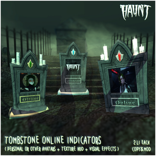 Second Life Marketplace - HAUNT - Tombstone Online Indicators