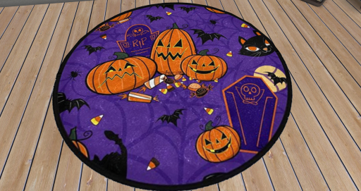 Second Life Marketplace - Rug- Round Purple Pumpkins