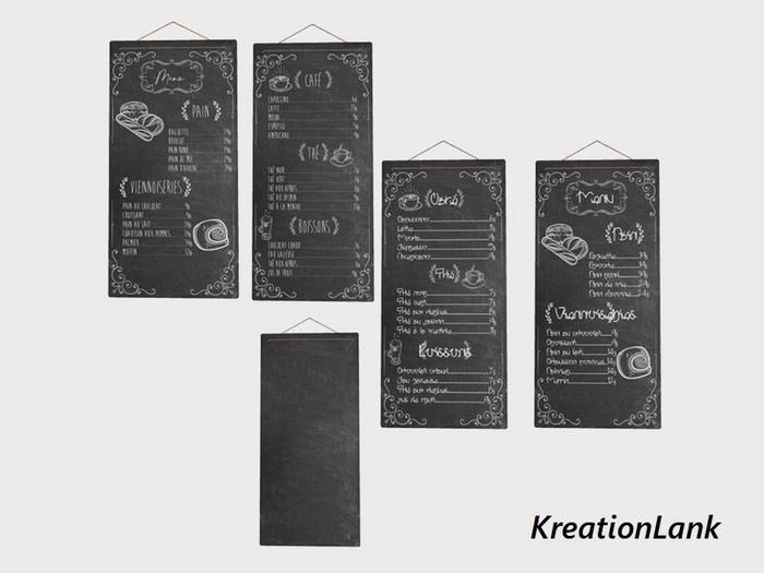 Second Life Marketplace - Boulangerie - Black board menu FULL PERM