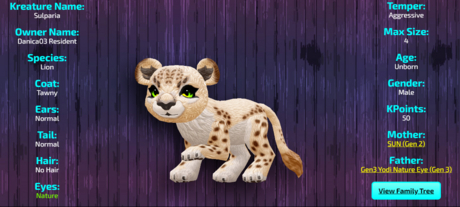 Second Life Marketplace - Kreature Breedable Lion SUL GEN3
