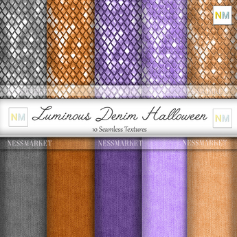 Second Life Marketplace - Luminous Denim Halloween Matching Fabrics 10 ...