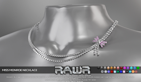 Second Life Marketplace - RAWR! Miss Monroe Necklace DEMO (add me)