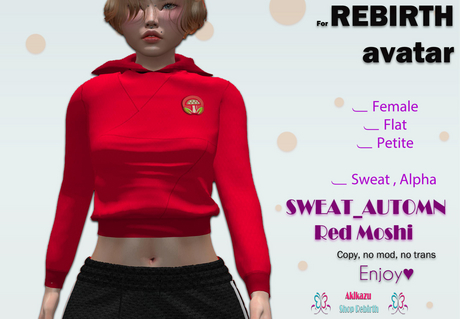 Second Life Marketplace - Akikazu SWEAT_AUTOMN Red Moshi Rebirth [Add ...