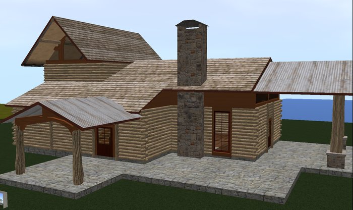 Second Life Marketplace - Snoqualmie Falls Log Cabin BTS