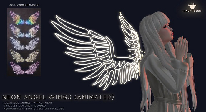 Second Life Marketplace - Neon Angel Wings [ANIMESH]