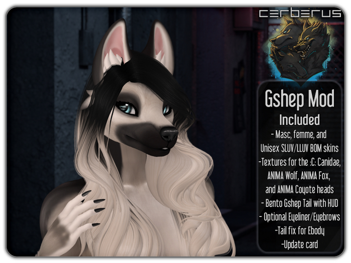Second Life Marketplace - .:C:. Gshep - Silver - German Shepherd Mod for ANIMA fox, ANIMA wolf ...
