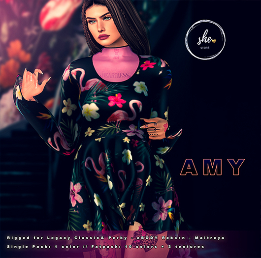 Second Life Marketplace - She. Amy dress PINK