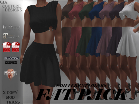 Second Life Marketplace - "GCD" Shania Skirt Outfits FAT PACK