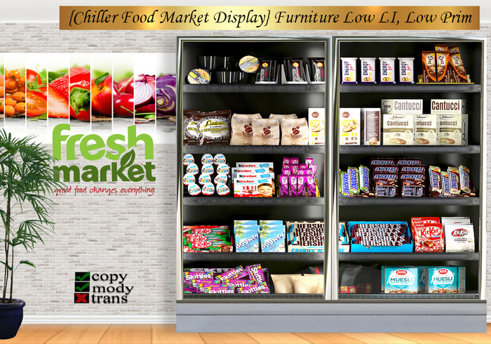 Second Life Marketplace - {Chiller Food Market Display} Furniture Low ...