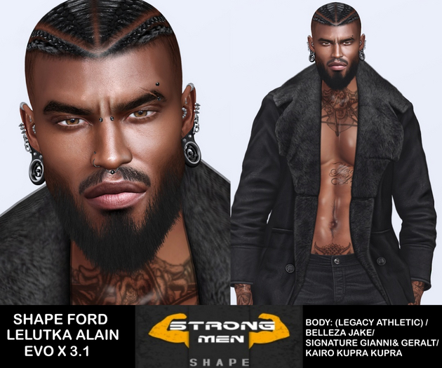 Second Life Marketplace - STRONG MEN SHAPE FORD LELUTKA ALAIN EVO X 3.1