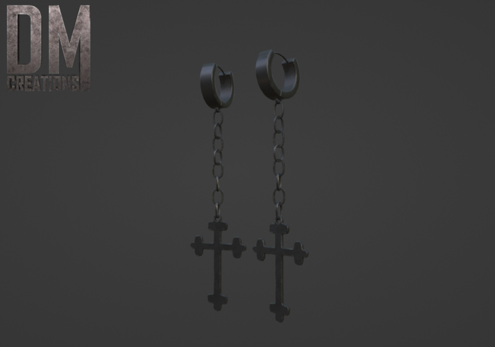 Second Life Marketplace - Cross Earrings V02 Full Perm Mesh