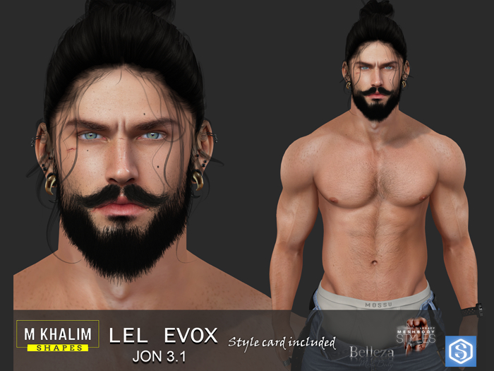 Second Life Marketplace - Mauricio Male Shape for LeL Evox Head Jon 3.1