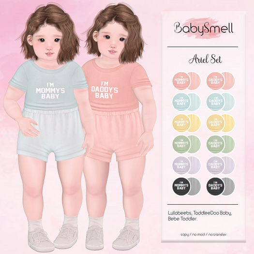 Second Life Marketplace - Baby Smell - Ariel Set (Mommy's / Pink)
