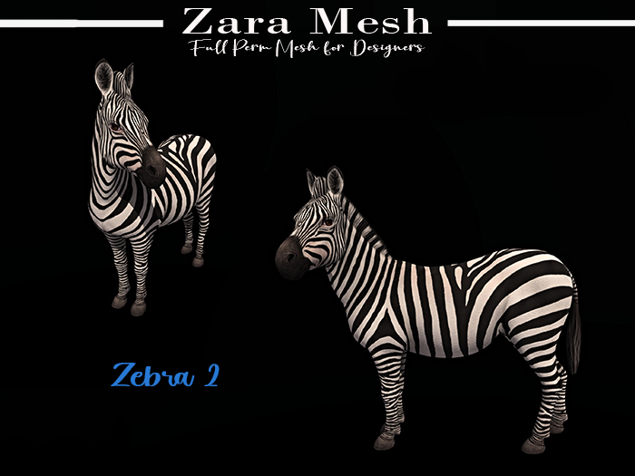 Second Life Marketplace - ZM - Animals - Zebra 2 - FULL PERM MESH