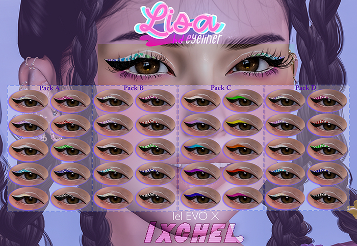 Second Life Marketplace - IXCHEL. - Lisa HD Liner_Lel Evo X_Cow_Pack D