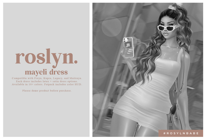 Second Life Marketplace - roslyn. mayeli dress. demo [unpack]