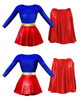 Second Life Marketplace - Full Perm Female Super Hero Costume With Cape ...