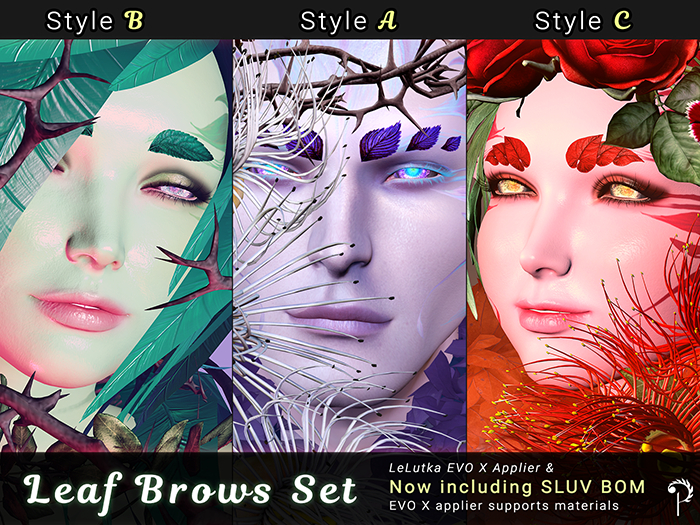 Second Life Marketplace - Leaf Brows Set - [Paesia] (Evo X applier ...