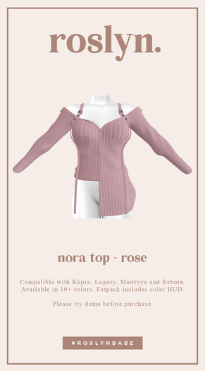 Second Life Marketplace - roslyn. nora top. rose