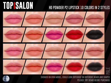 Second Life Marketplace - TOP1SALON - HD POWDER P2 LIPSTICK (Genus) FATPACK