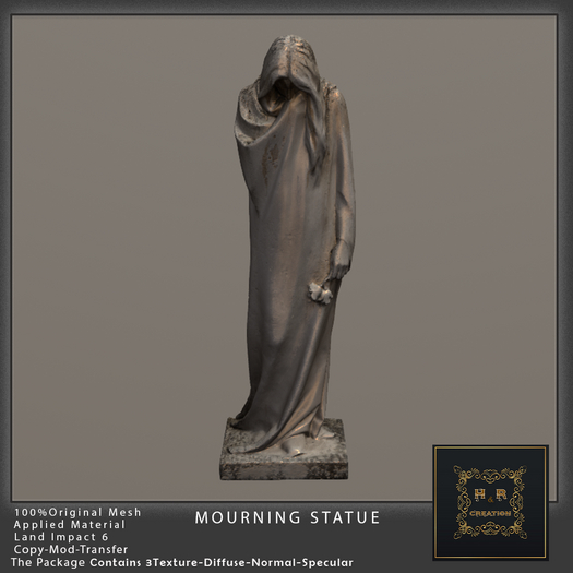 Second Life Marketplace - H&R Mourning Statue FULL PERM Pack (wear)