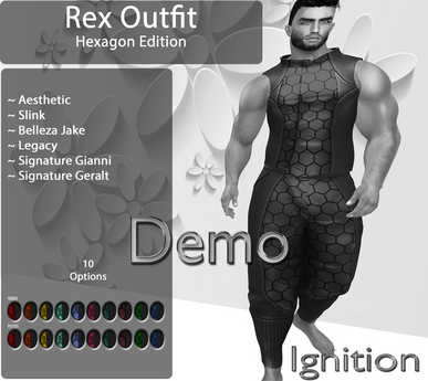 Second Life Marketplace - Ignition Rex Outfit Hexagon Demo