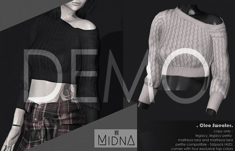 Second Life Marketplace - MIDNA - Cleo Sweater *DEMO*