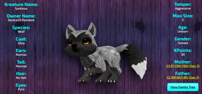 Second Life Marketplace - Kreature Breedable WOLF GEN3 SARK