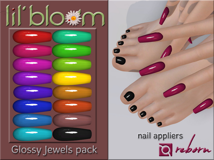Second Life Marketplace - {LB} eBODY - REBORN nail HUD::Glossy Jewels