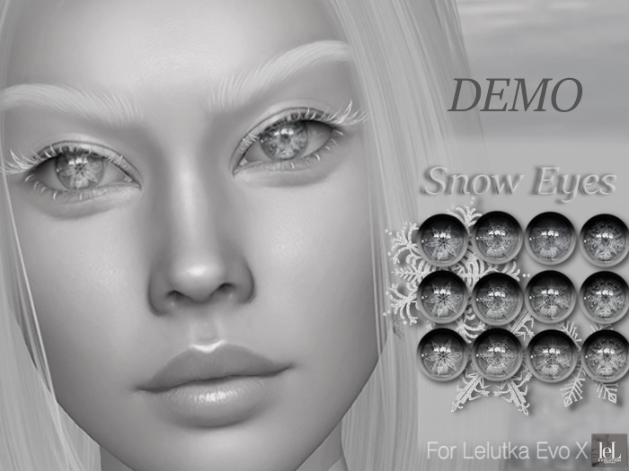 Second Life Marketplace - Snow Eyes -DEMO- Applier for Lelutka EvoX