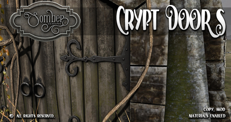 Second Life Marketplace - New Mesh Crypt Doors Halloween Decor