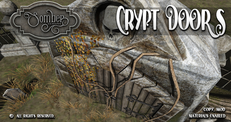 Second Life Marketplace - New Mesh Crypt Doors Halloween Decor