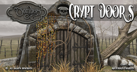 Second Life Marketplace - New Mesh Crypt Doors Halloween Decor