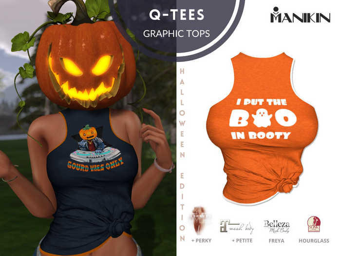 Second Life Marketplace - Manikin - Q-Tees - Halloween Edition - BOOty