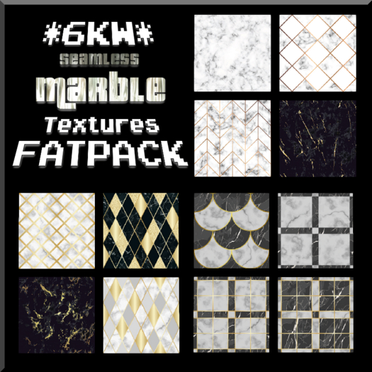 Second Life Marketplace - *6KW* FULL PERM Seamless Marble Textures FATPACK