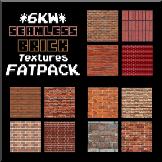 Second Life Marketplace - *6KW* FULL PERM Seamless Brick Textures FATPACK