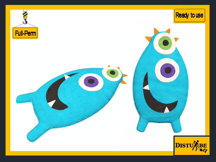 Second Life Marketplace - ::DisturbeD:: Halloween Pillow Monster - Blue ...