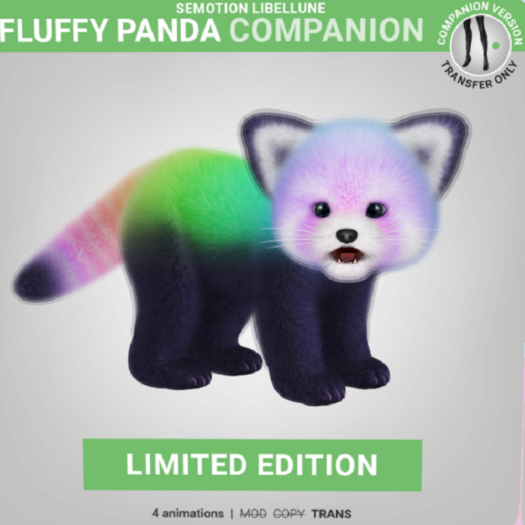 Second Life Marketplace - SEmotion Libellune Fluffy Panda Companion LIMITED