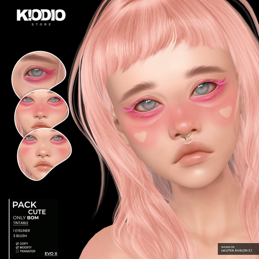 Second Life Marketplace - K!ODIO - PACK CUTE - EVO X - BOM