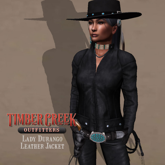 Second Life Marketplace - [Timber Creek] Lady Durango Leather Jacket-Black